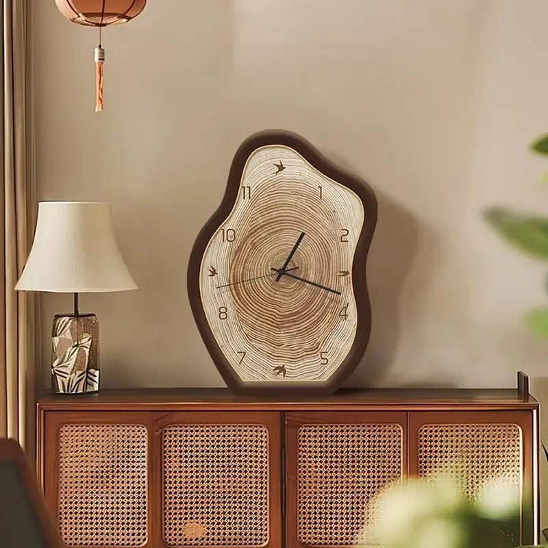 RingElegance Wall Clock | Irregular Annual Ring Design | Modern Nature ...